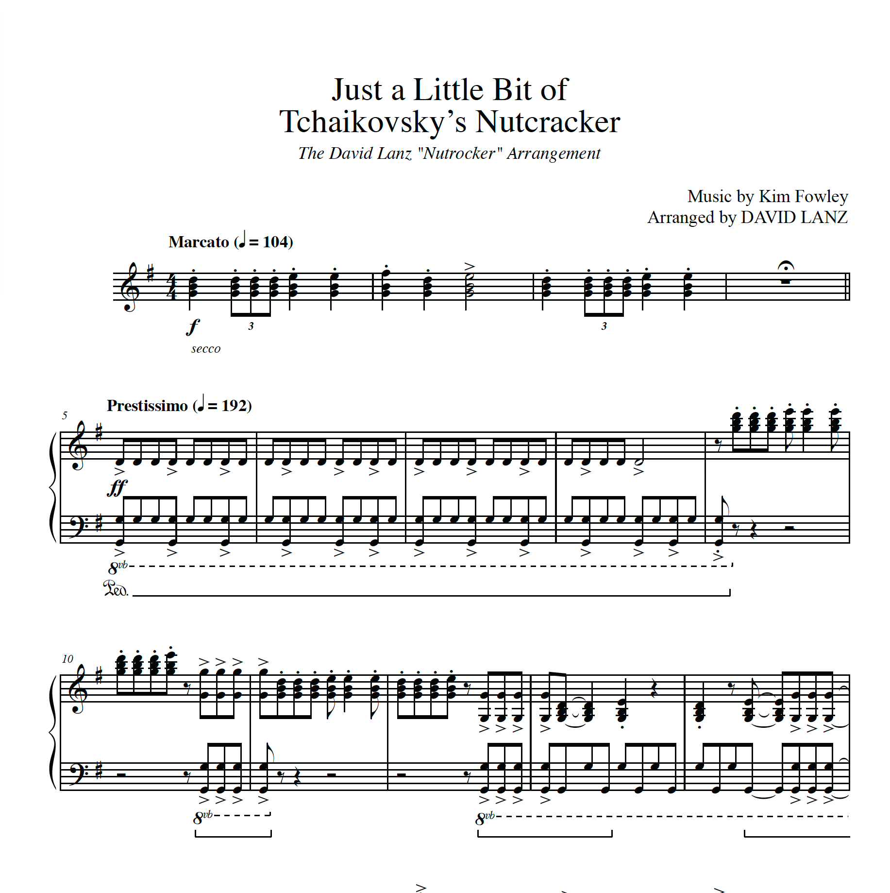 NutRocker - Sheet Music - Solo Piano – Lanz & Amarie Music